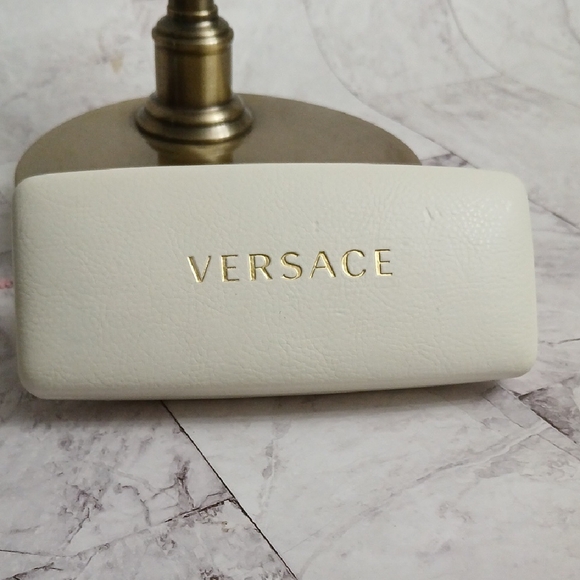Versace | Accessories | Versace Cream Leather Glasses Case | Poshmark